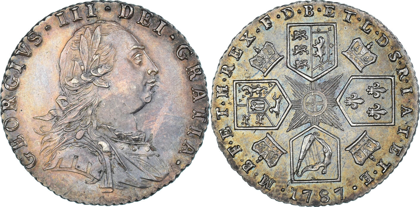 Great Britain 6 Pence 1787 Coin, George III, Silver, Spink:3749 AU(55 ...