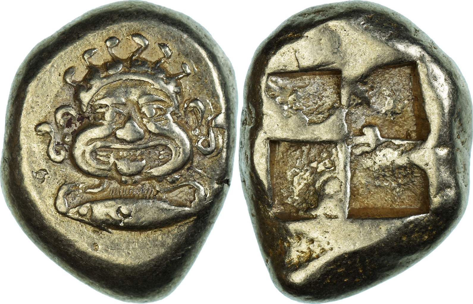 Stater c. 550-475 BC Cyzicus Mysia, Kyzikos, Electrum, NGC Ch VF★ 5/5-3 ...