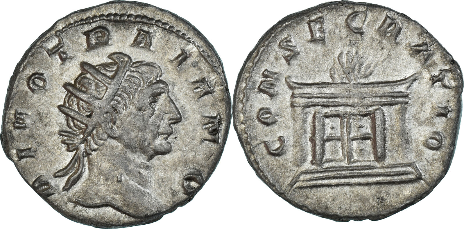 Antoninianus 250-251 Rome Coin, Divus Trajan, Rome, Silver, RIC:IV-86a ...