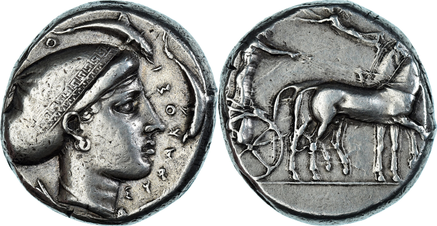 Tetradrachm ca. 420 BC Syracuse Sicily, Syracuse, Silver, SNG-ANS:234 ...