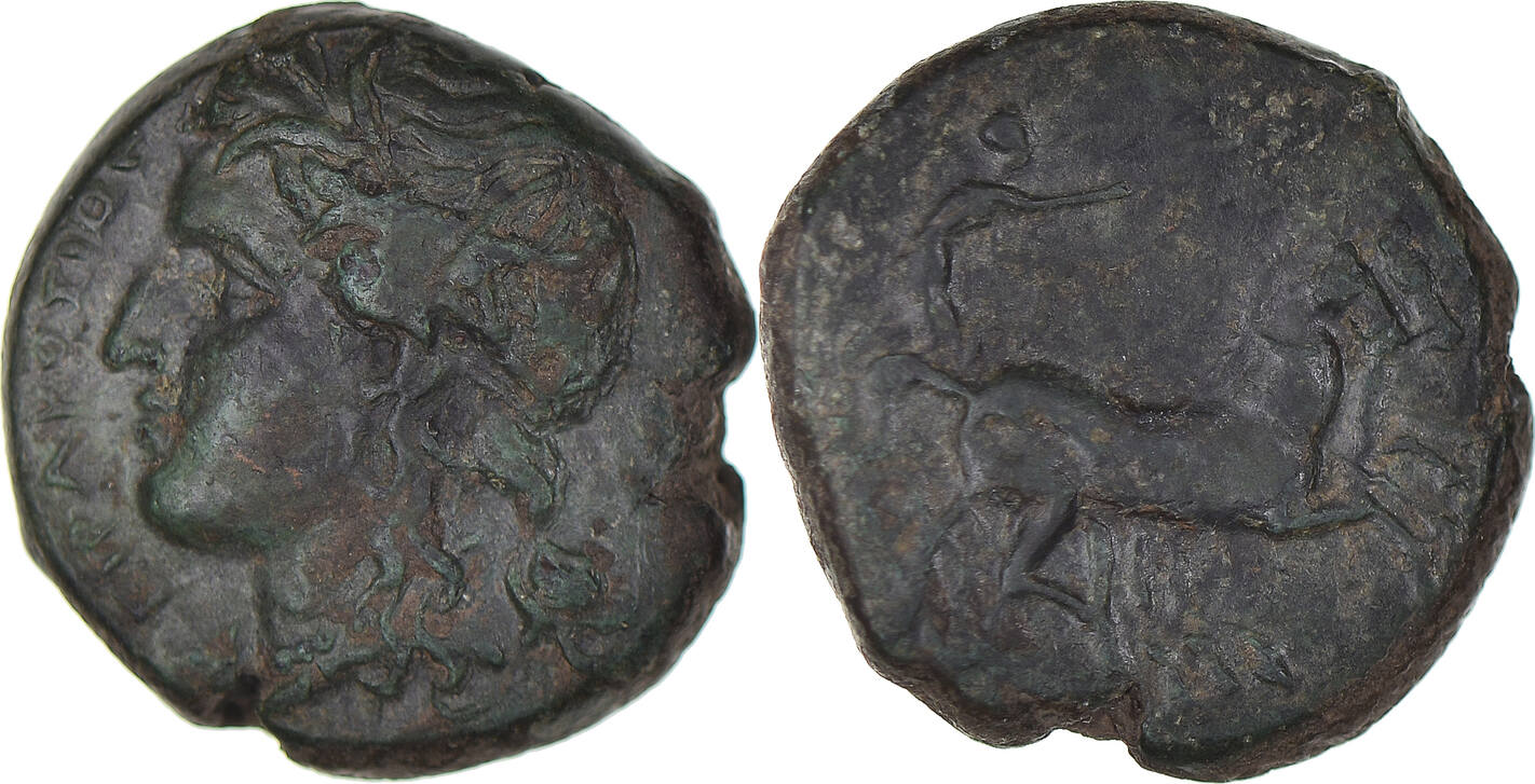 Æ ca. 287-278 BC Syracuse Coin, Sicily, Syracuse, Bronze, HGC:2-1466 EF ...
