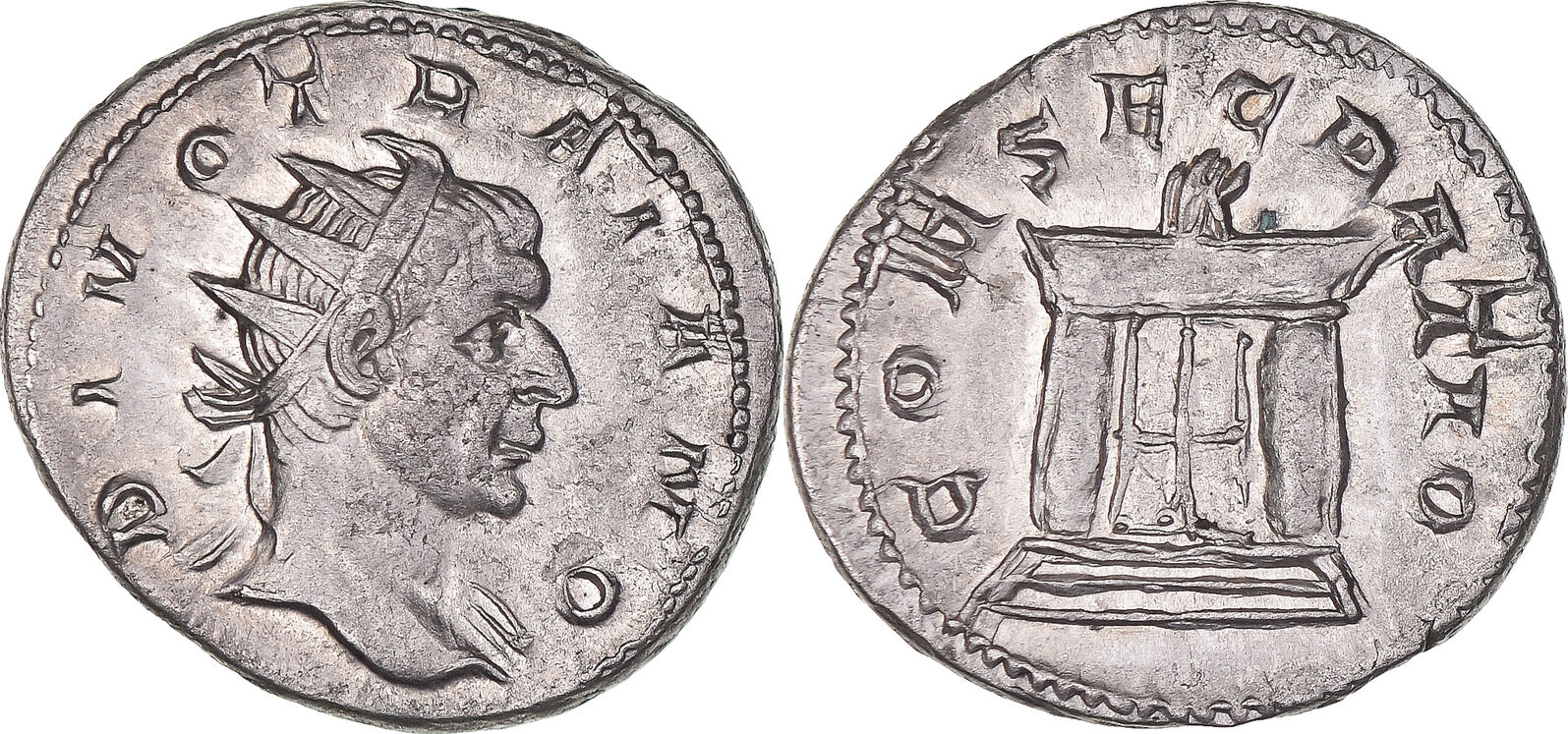 Antoninianus 251 Rome Coin, Divus Trajan, Rome, Silver, RIC:IV-86a AU ...