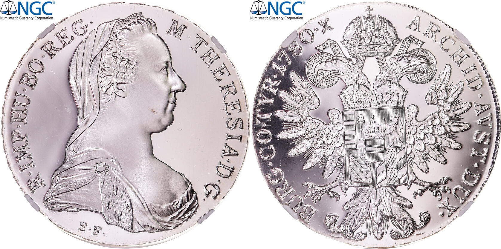 Austria Thaler 1780 Vienna Maria Theresa, Vienna, Restrike, Silver, NGC, KM:T1 PF70 | MA-Shops
