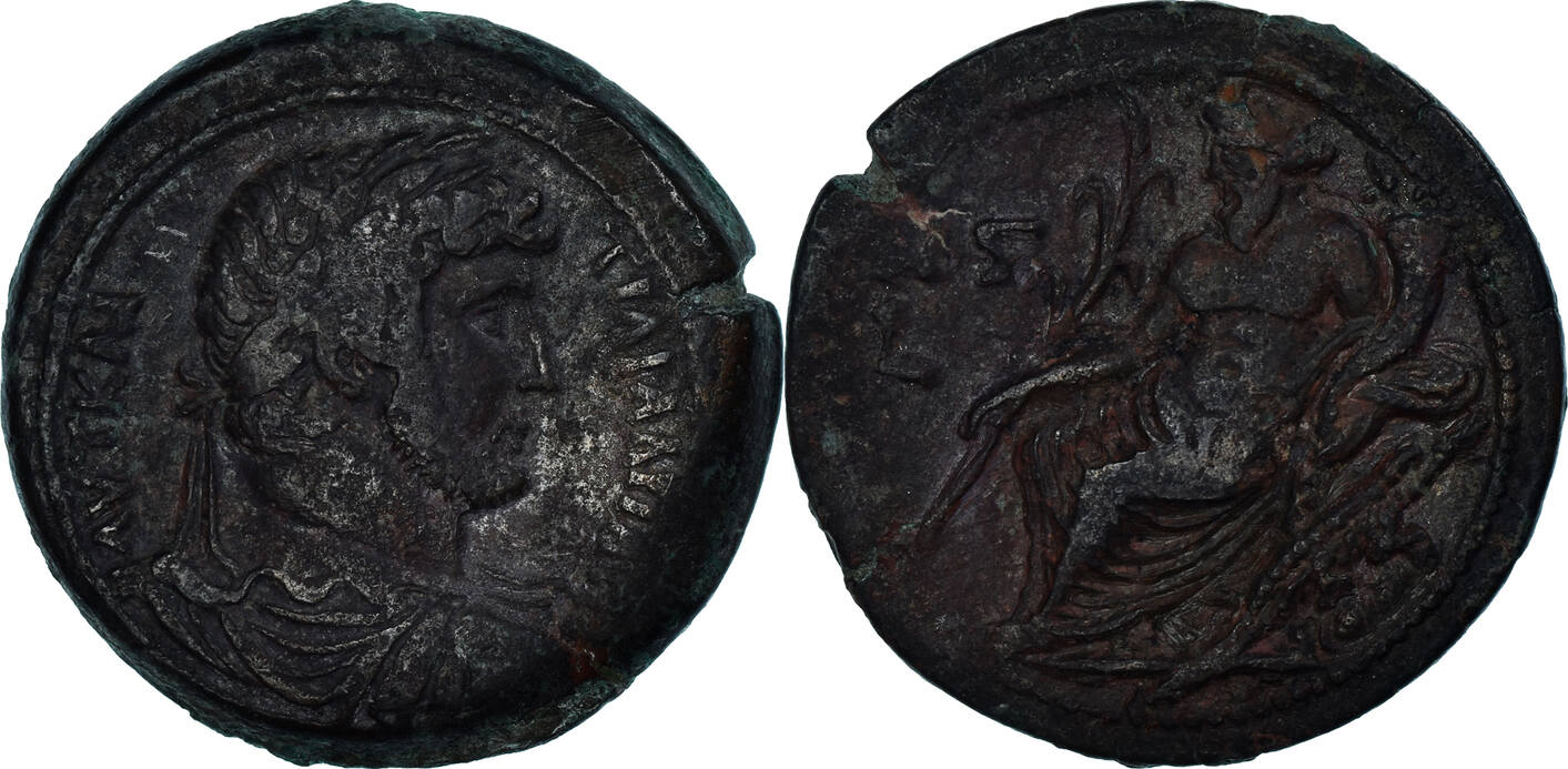 Drachm 127-128 Alexandria Coin, Egypt, Hadrian, Alexandria, Bronze VF ...