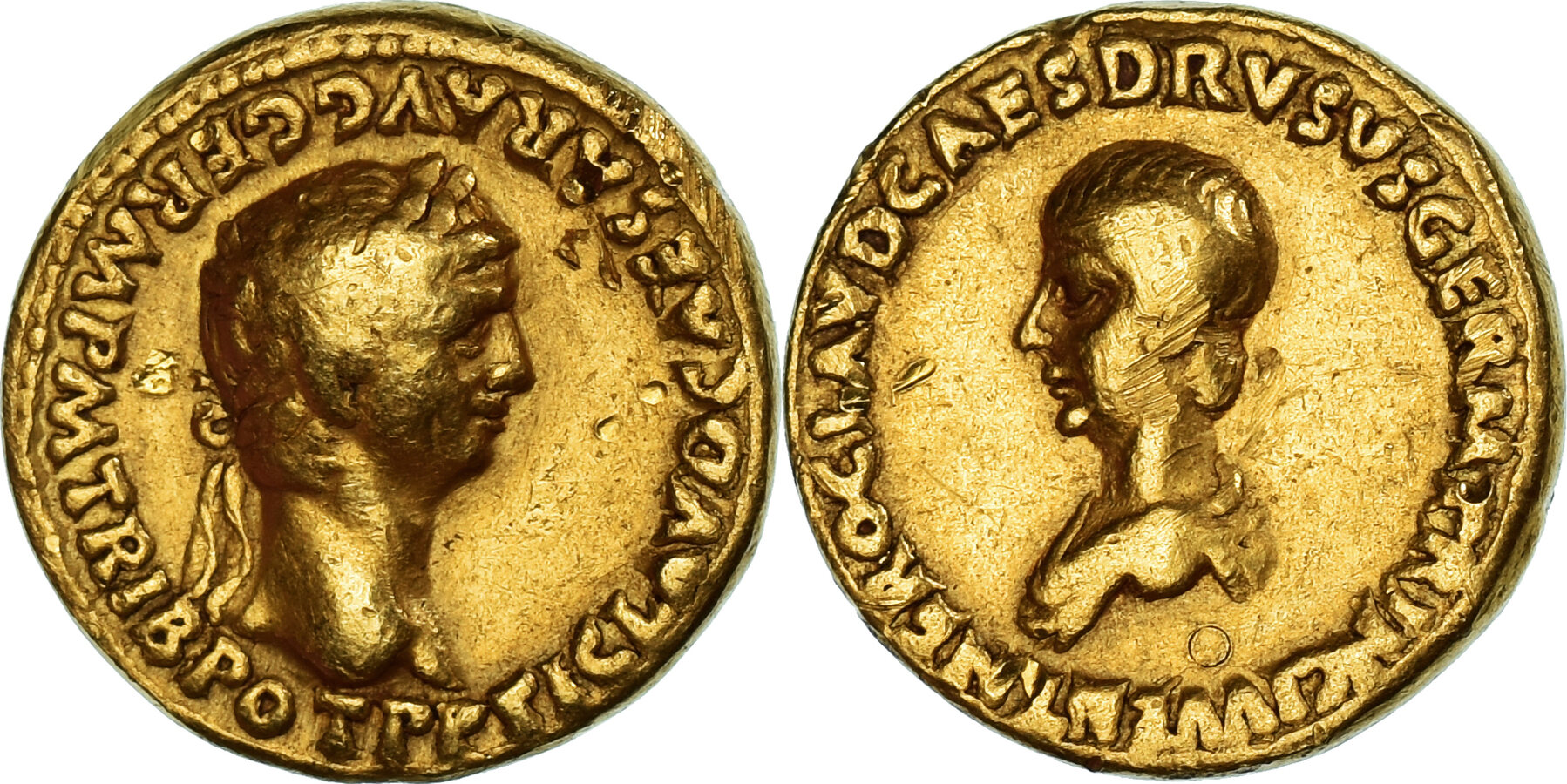 Aureus 50-54 Claudius and Nero, Rome, Gold, RIC:I-82 VF(20-25) | MA-Shops