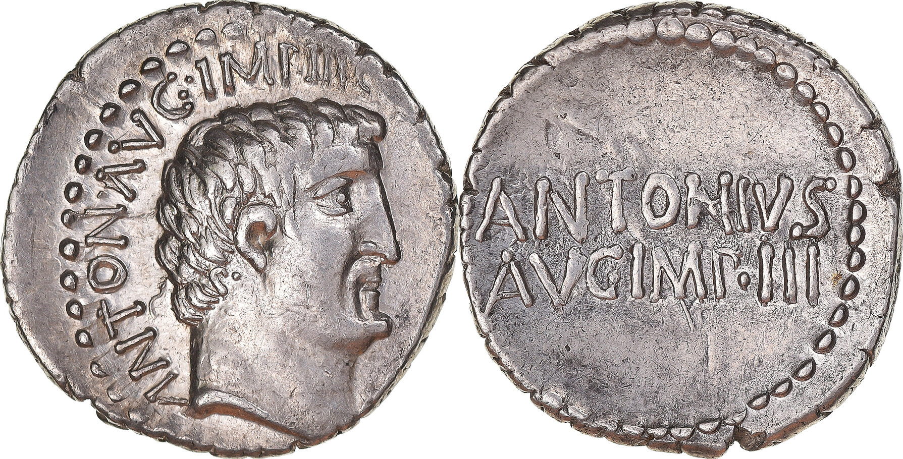 Denarius 32 BC Athens Coin, Marcus Antonius, Athens, Silver AU(55-58 ...