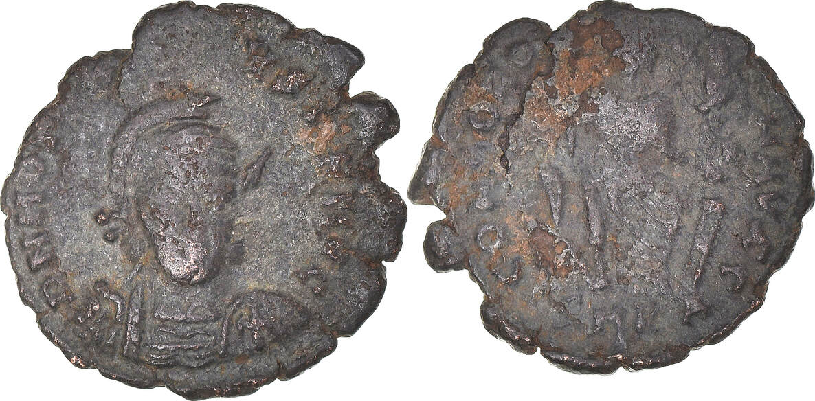 Follis 393-423 Cyzicus Coin, Honorius, Kyzikos, Bronze VF(20-25) | MA-Shops