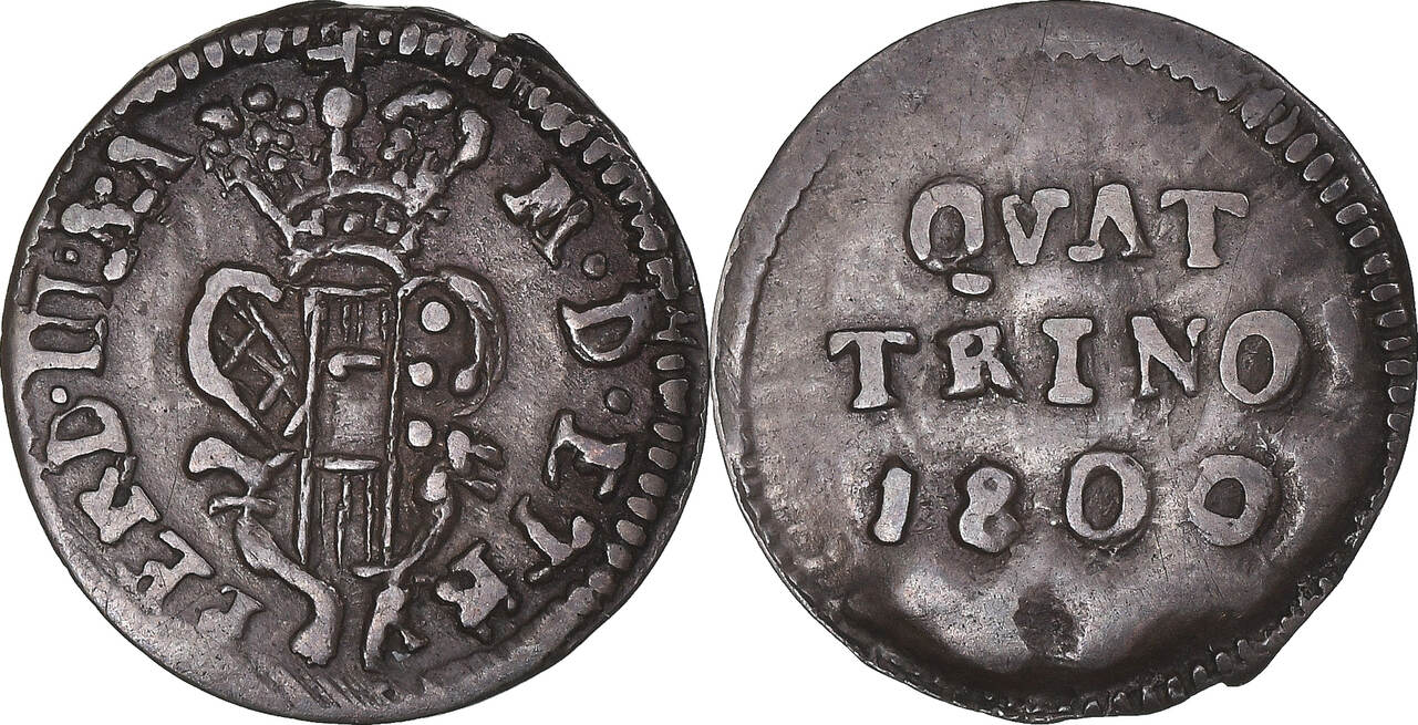 ITALIAN STATES Quattrino 1800 Florence Coin, TUSCANY, Ferdinando III ...