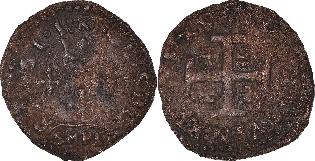 Italy Cavallo 1483-1498 Sulmona Coin, Charles VIII, Sulmona, Copper VF ...