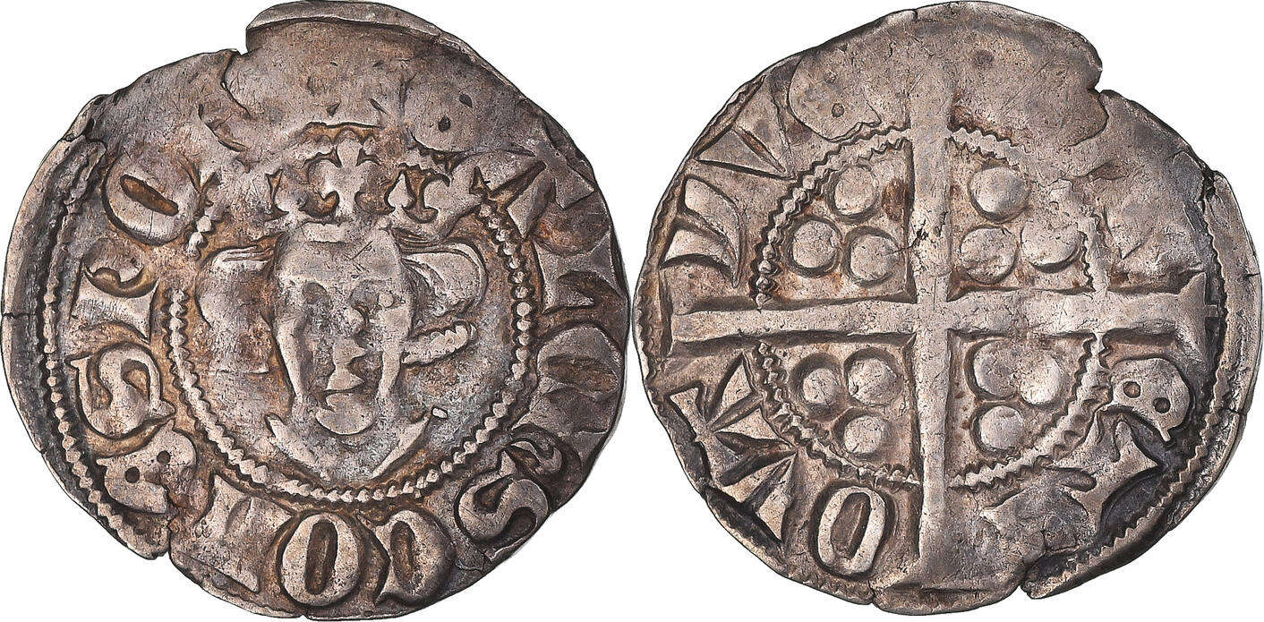 France Denier 1312-1322 Coin, Gaucher de Châtillon, Seigneurie de ...