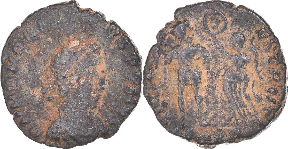 Follis 393-423 Cyzicus Coin, Honorius, Kyzikos, Bronze VF(30-35) | MA-Shops