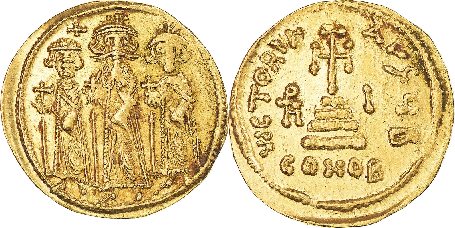 Solidus 610-641 Constantinople Coin, Heraclius, with Heraclius ...