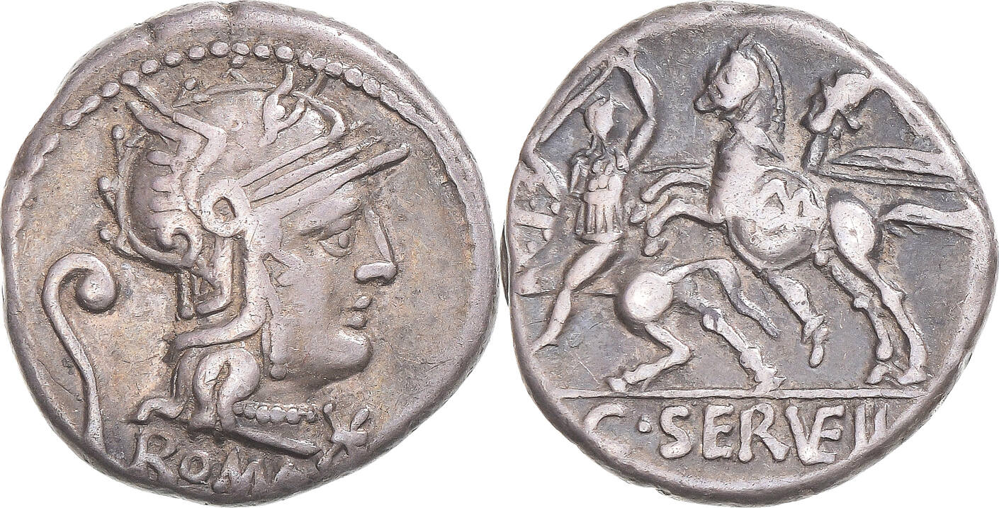 Denarius 127 BC Rome Banknote, Servilia, Rome, Silver, Crawford:264/1 ...