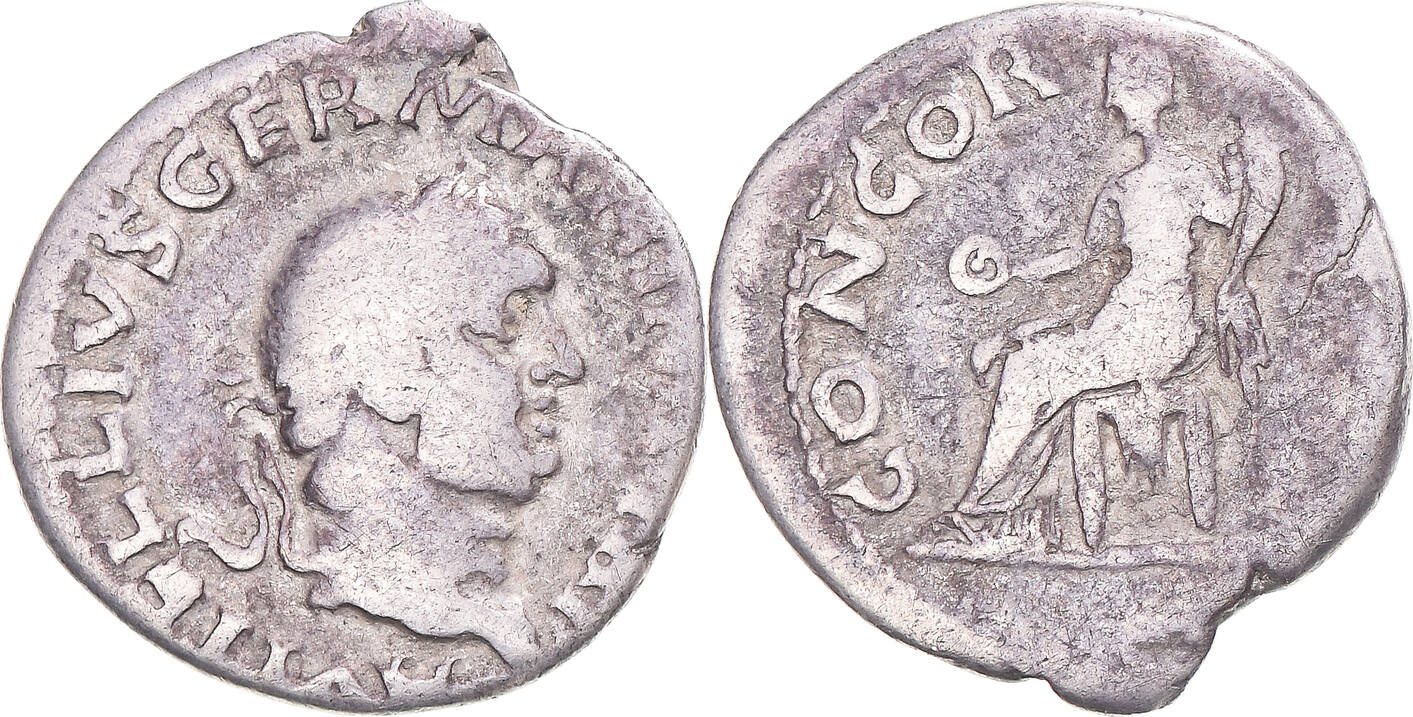 Denarius 69 Rome Coin, Vitellius, Rome, Silver, RIC:73 VF(30-35) | MA-Shops