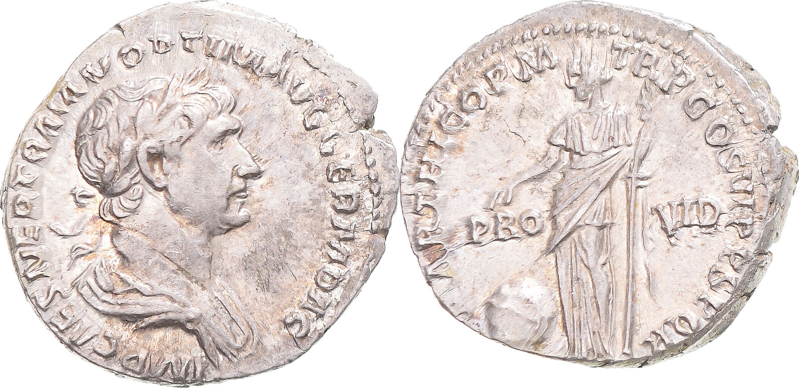 Denarius 116-117 Rome Coin, Trajan, Rome, Silver, RIC:361 AU(55-58 ...