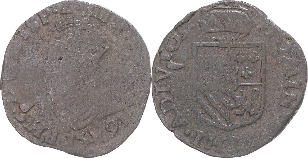 Spanish Netherlands Liard 1591 Maastricht Coin, Philip II, Maastricht ...