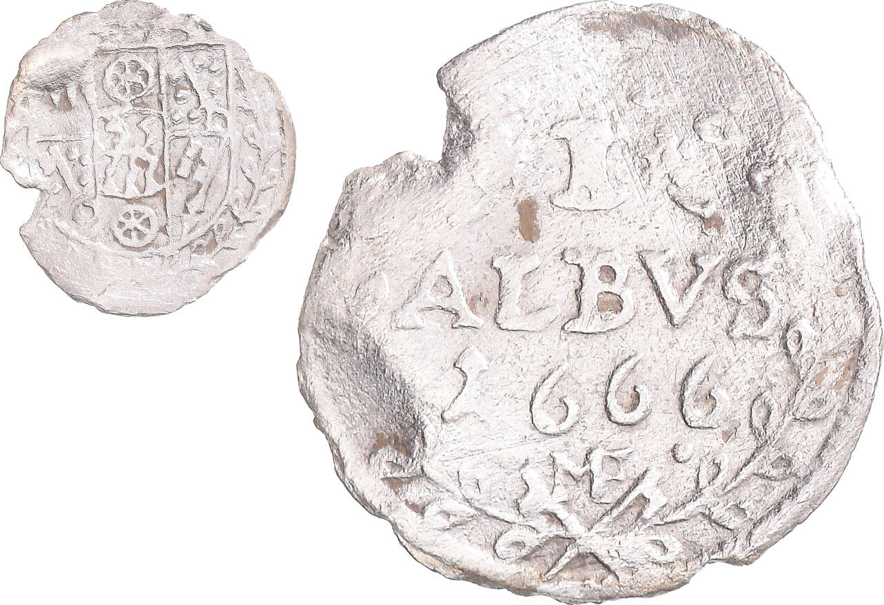 German States Albus, 2 Kreuzer 1666 Mayence Coin, MAINZ, Johann Philipp ...