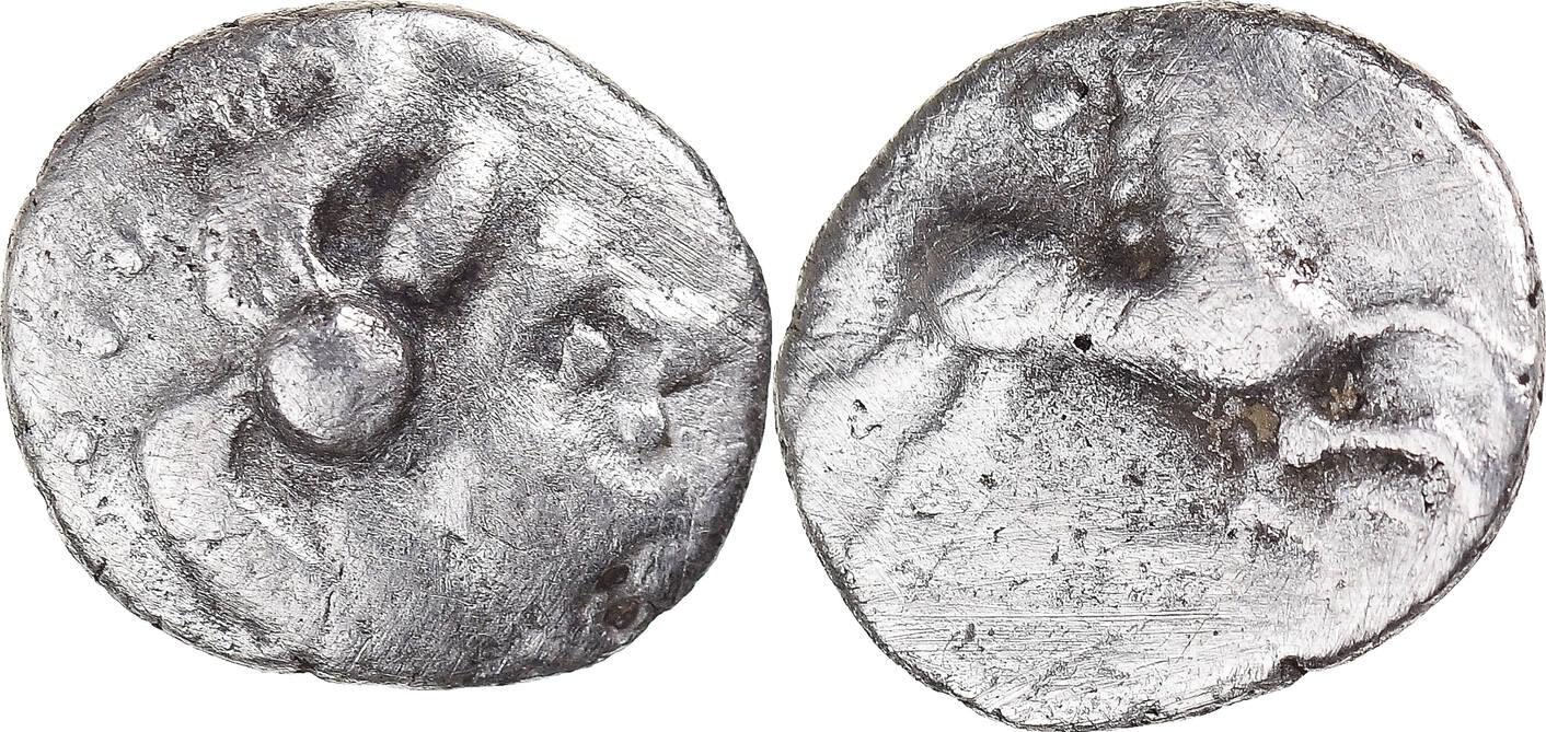 Denier ca. 80-50 BC Le Mans Coin, Aulerci Cenomani, Le Mans, Silver EF ...