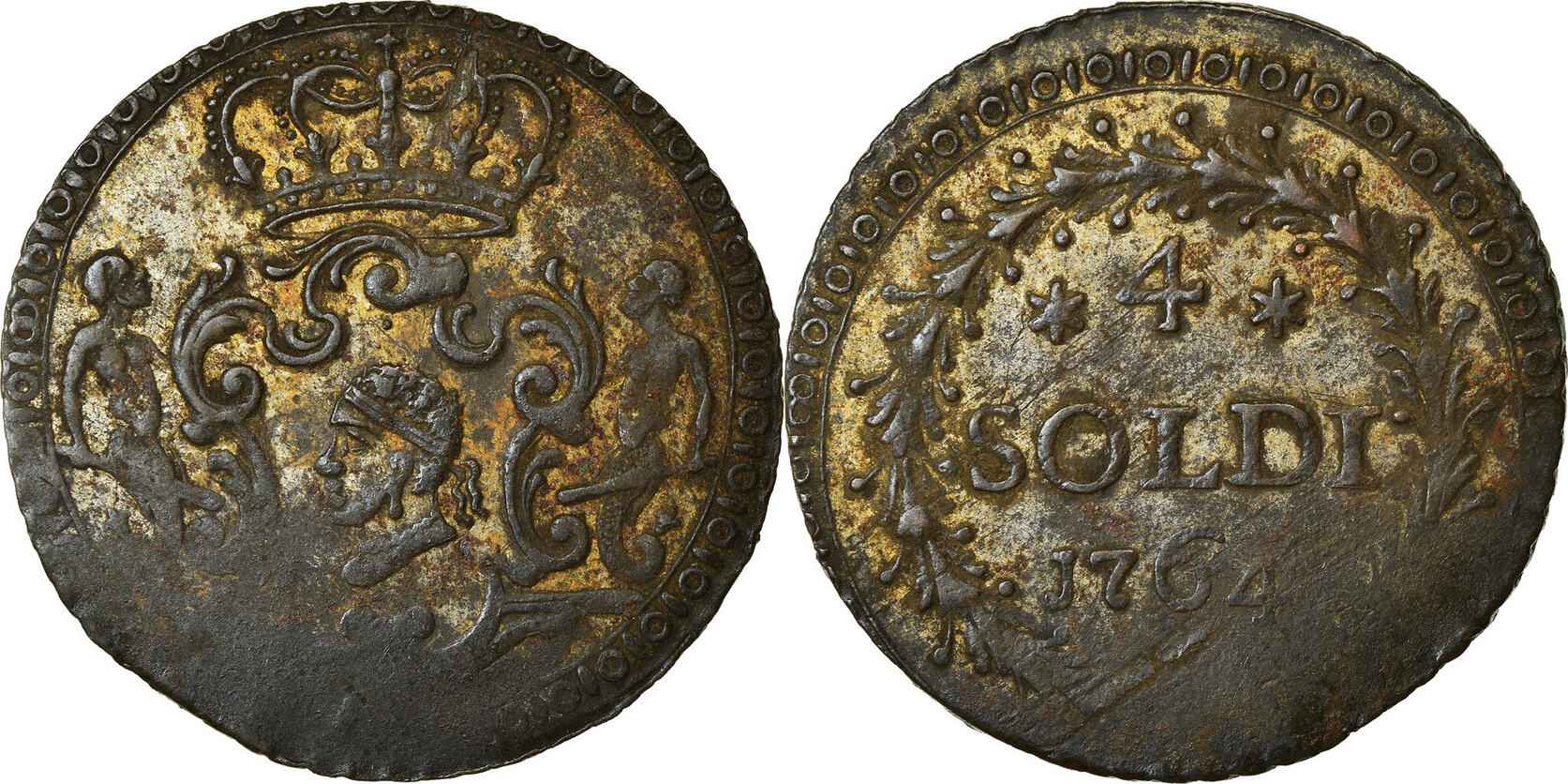 ITALIAN STATES 4 Soldi 1764 Murato Coin, CORSICA, General Pasquale ...