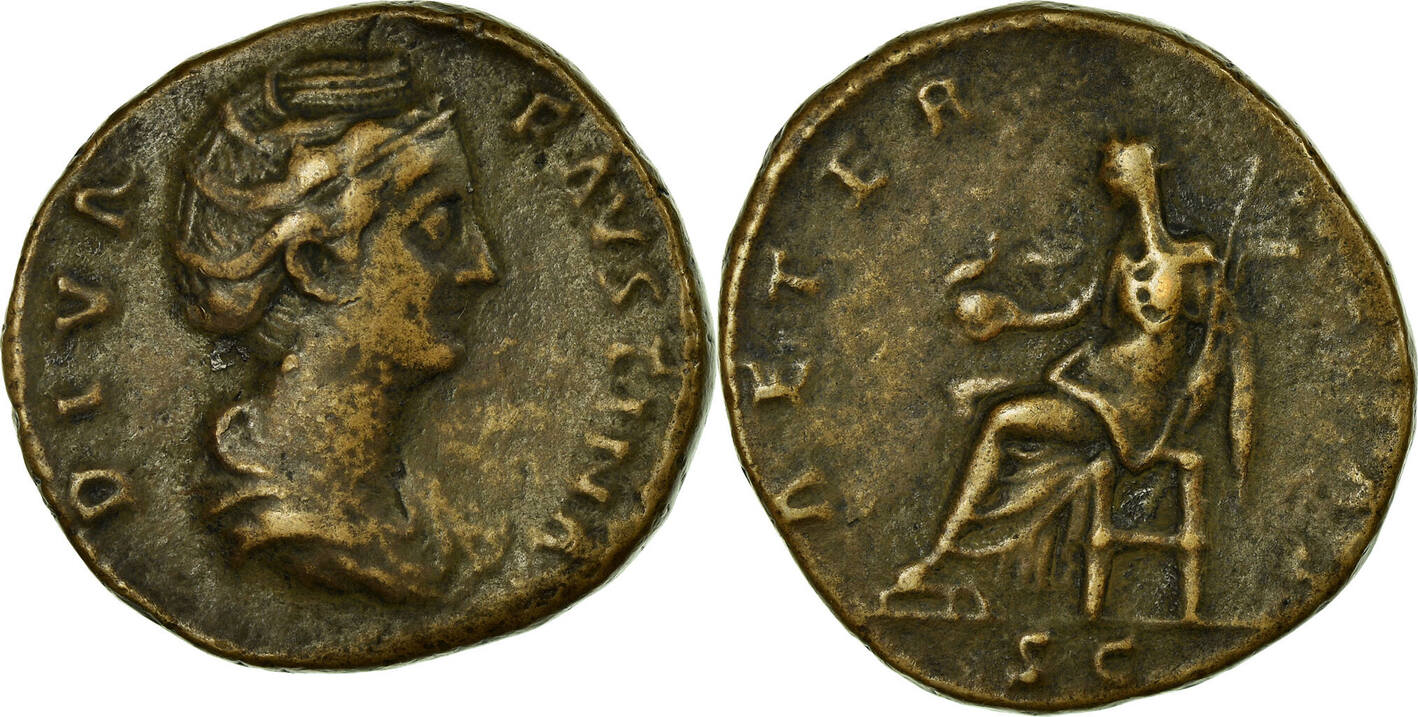 Sestertius Rome Coin, Faustina II, Roma, Bronze, Cohen:15 EF(40-45 ...