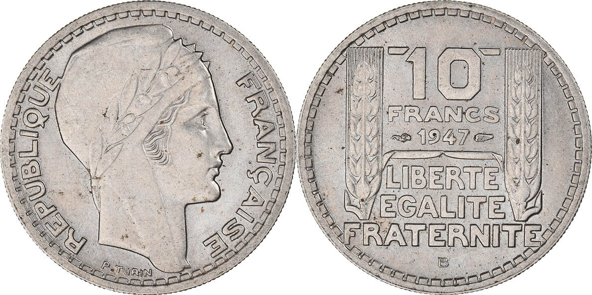 France 10 Francs 1947 B Coin, Turin, Beaumont - Le Roger AU(55-58) | MA ...