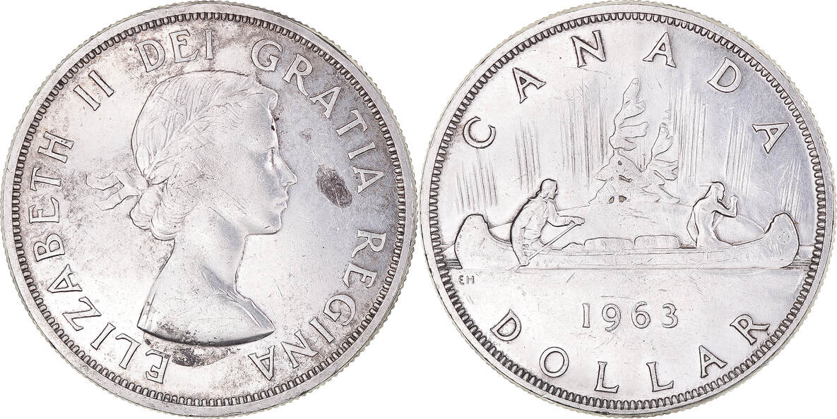 Canada Dollar 1963 Royal Canadian Mint Coin, Elizabeth II, Royal ...