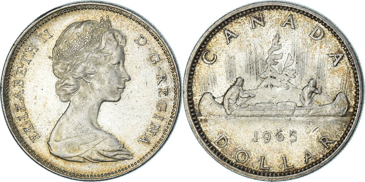Canada Dollar 1965 Royal Canadian Mint Coin, Elizabeth II, Royal ...