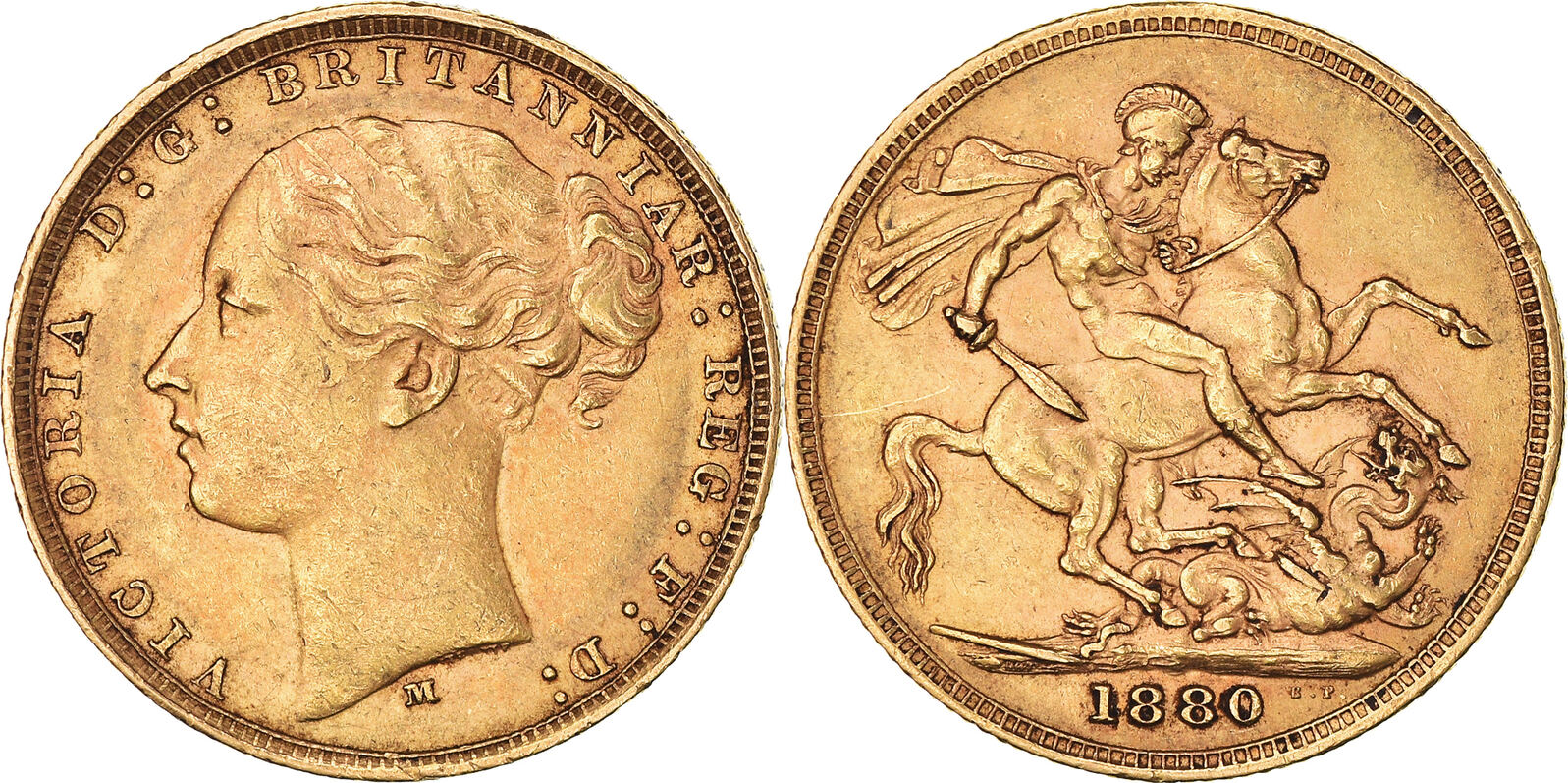 Australia Sovereign 1880 M Coin, Victoria, Melbourne, Gold, KM:7 EF(40 ...