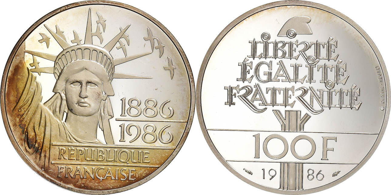 France 100 Francs 1986 MDP Liberté, MDP, Proof, Silver MS(63) | MA-Shops