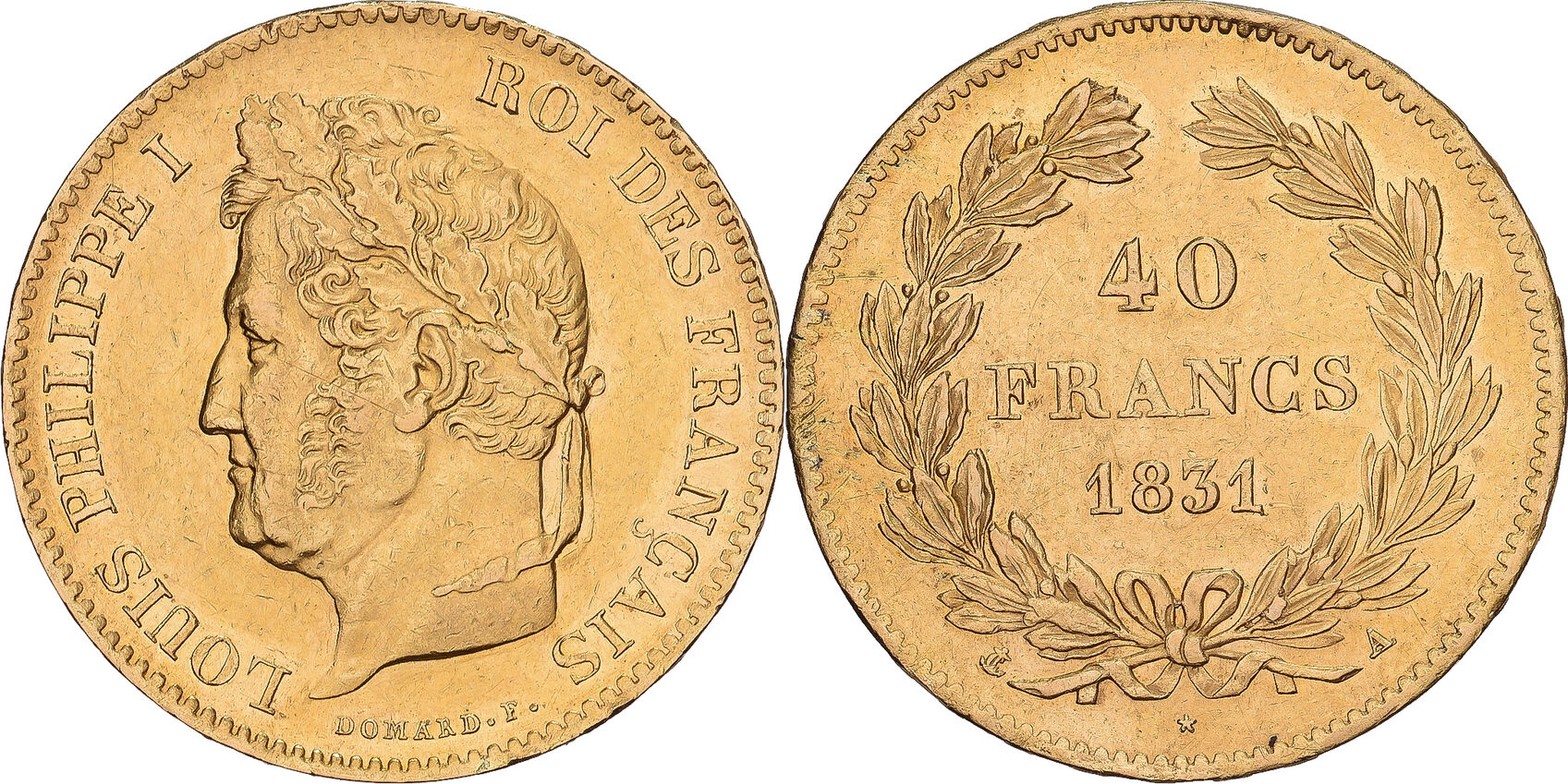 France 40 Francs 1831 A Louis-Philippe, Paris, Gold, Gadoury:1106 AU(55 ...