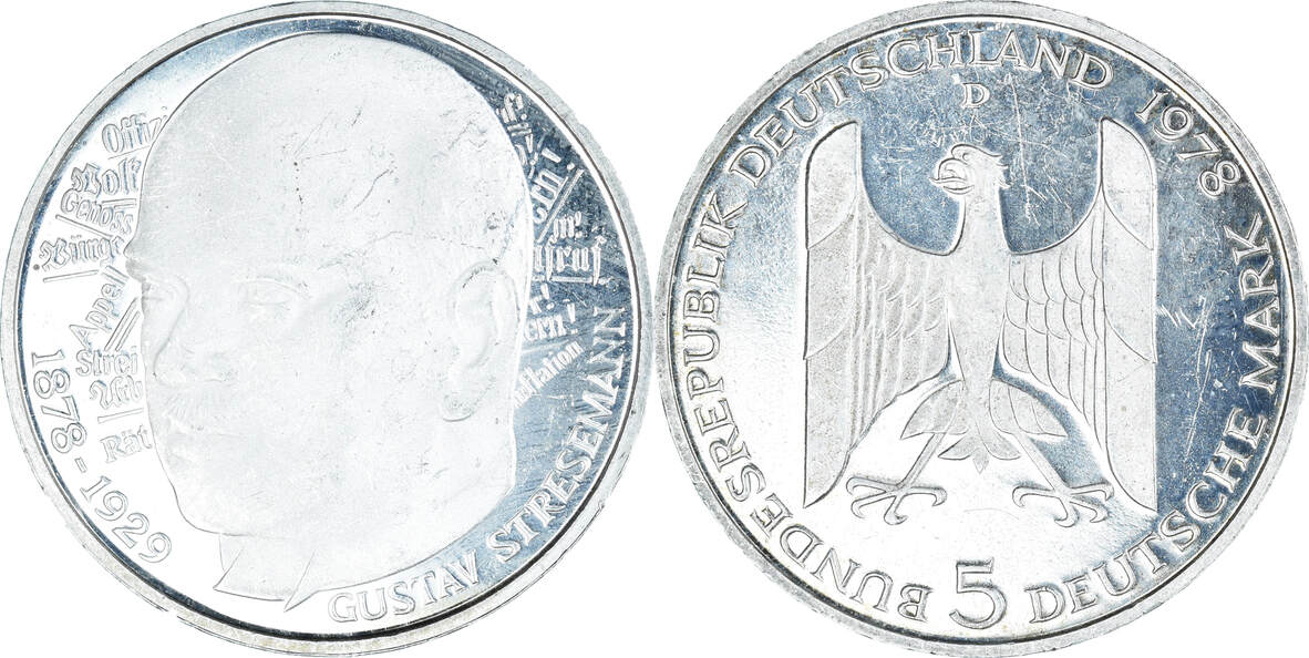 GERMANY - FEDERAL REPUBLIC 5 Mark 1978 D Coin, Munich, Germany, 100th ...