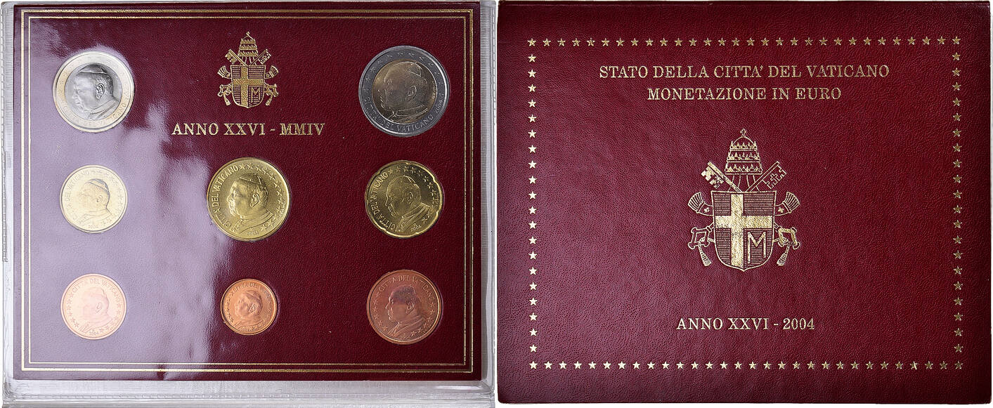 Vatican Euro-Set 2004 Rome Rome, Anno XXVI Rome Jean-Paul II, 1 Cent to ...