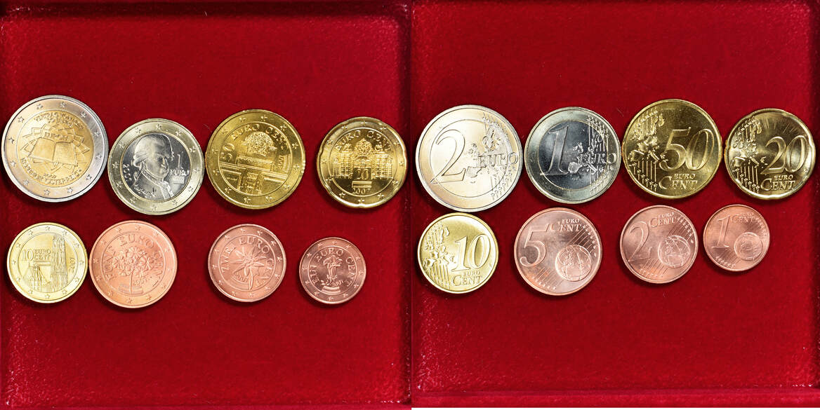 Austria Set Euros 2007 Set 8 monnaies Euro MS(63) | MA-Shops