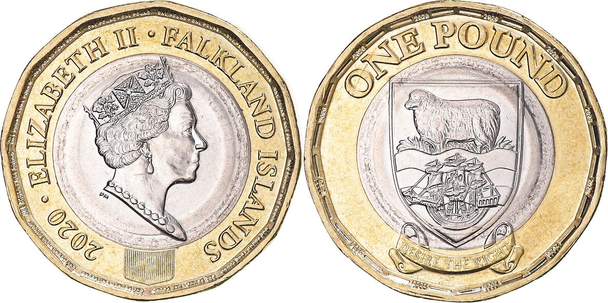 Falkland Islands Pound 2020 Coin, Elizabeth II, Bi-Metallic MS(63) | MA ...