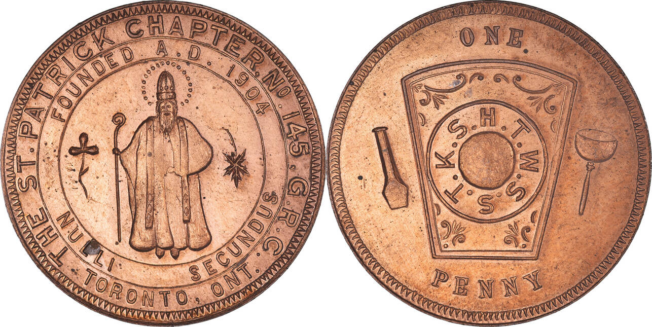 Canada Token Masonic, St Patrick's Chapter, Chapter Penny, Copper AU(55 ...