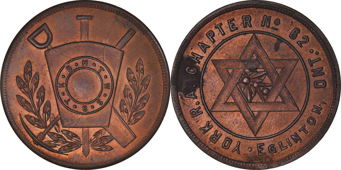 Canada Token Masonic, Eglinton, York, Chapter Penny, Copper AU(55-58 ...