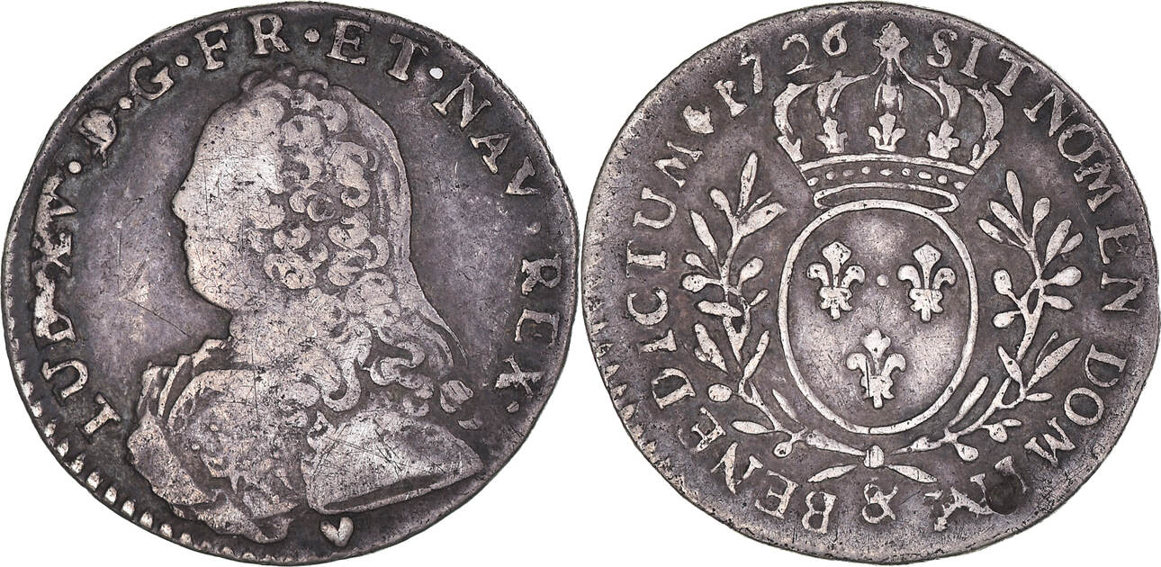 France 1/10 Ecu 1726 Aix-en-Provence Coin, Louis XV, Aix-en-Provence ...
