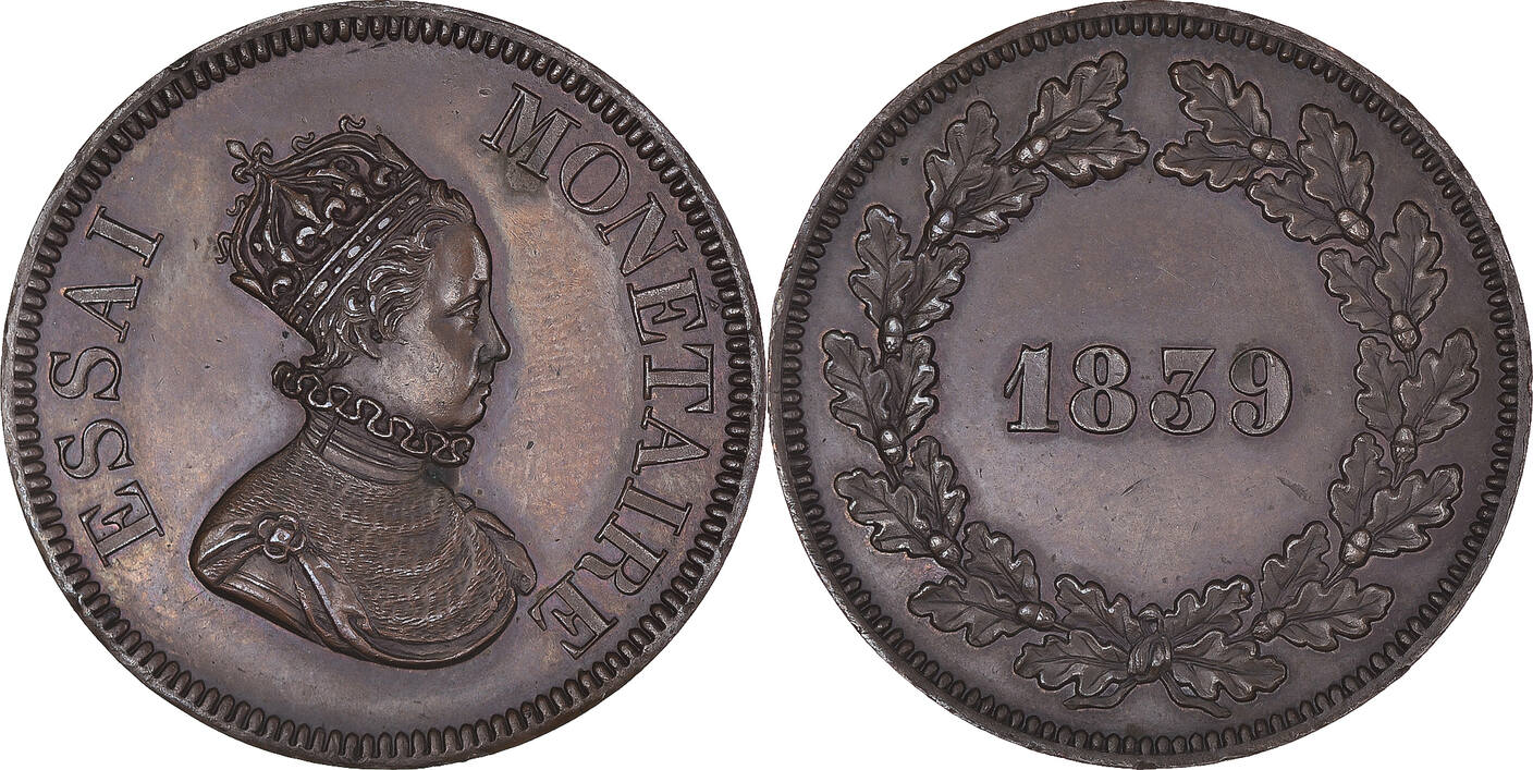 France 1839 Coin, Louis-Philippe Ier, Essai à l'Effigie de Louis XIII ...