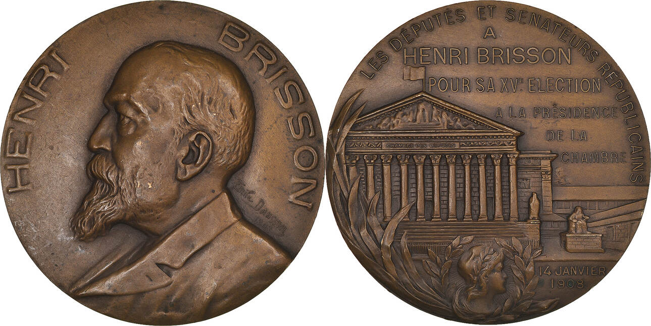 France Medal 1908 Henri Brisson, Président de la Chambre des Députés ...