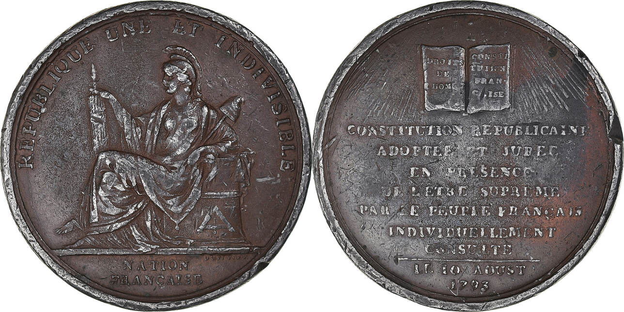 France Medaille 1793 La Convention, Acceptation de la Constitution ...