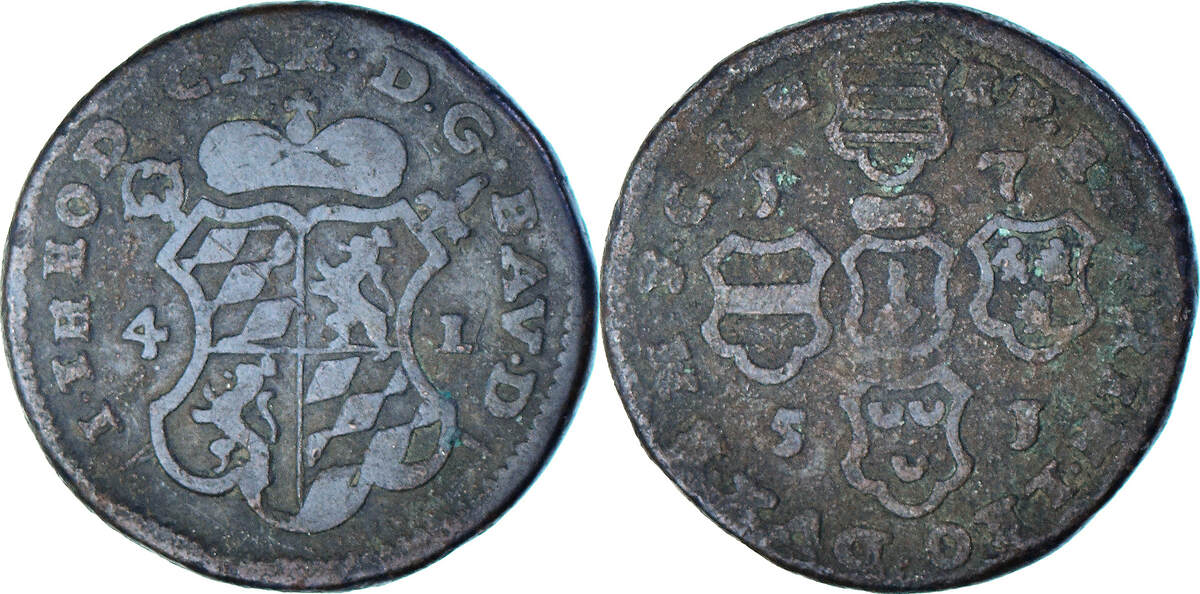 4 Liards 1751 Liege Coin, John Theodore, Liege, Copper, KM:159 VF(20-25 ...