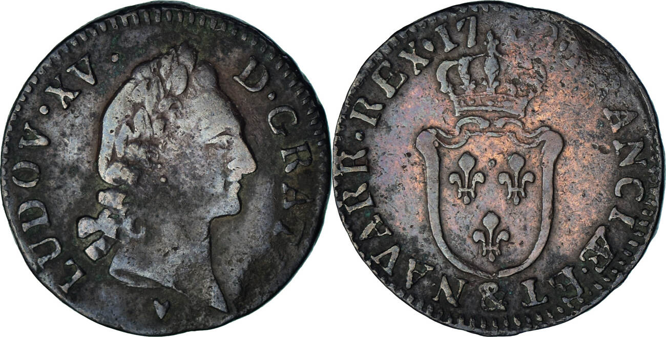 France 1/2 Sol d'Aix 1768 Aix Coin, Louis XV, Aix, Copper VF(30-35 ...