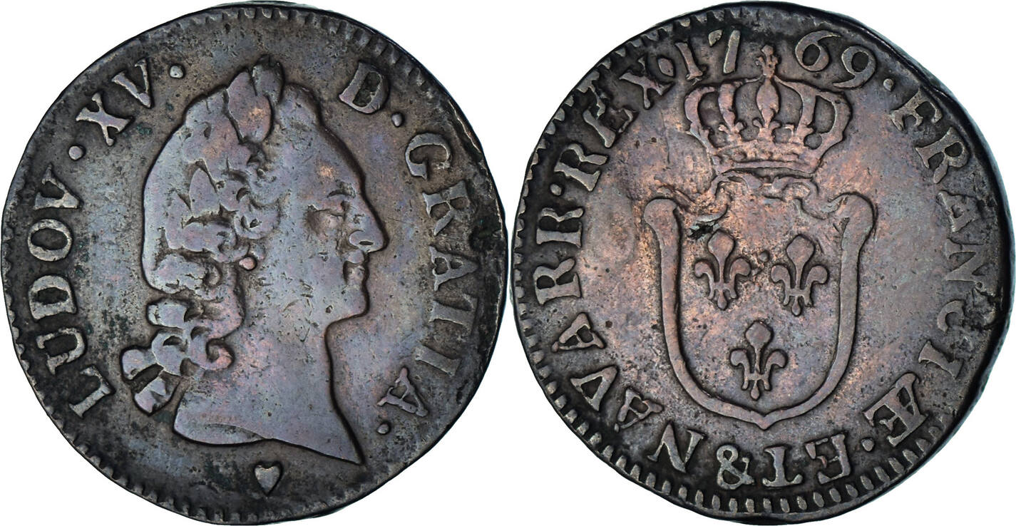 France 1/2 Sol d'Aix 1769 Aix Coin, Louis XV, Aix, Copper, Gadoury:274 ...