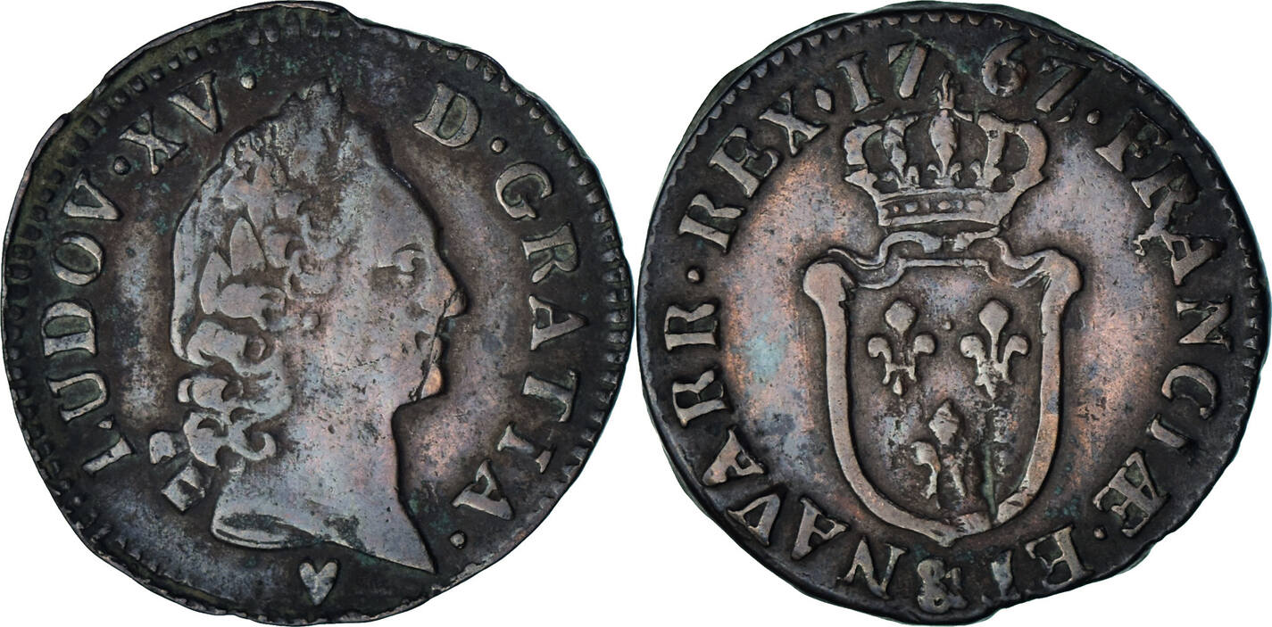 France 1/2 Sol d'Aix 1767 Aix Coin, Louis XV, Aix, Copper, Gadoury:274 ...