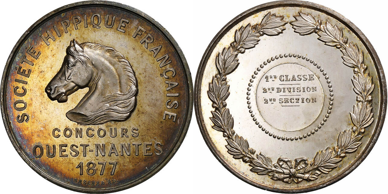 France Medaille 1877 Société Hippique Française, Concours Ouest-Nantes ...