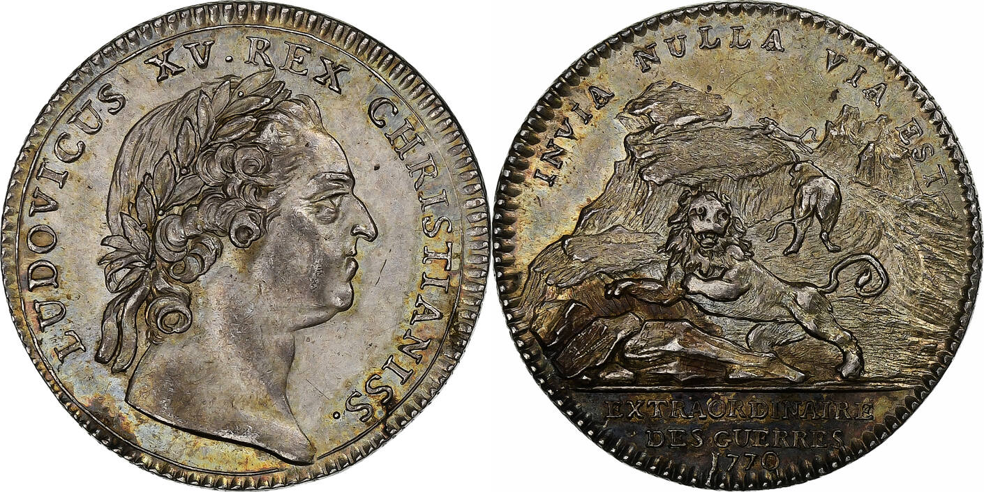 France Token 1770 Louis XV, Extraordinaire des Guerres, Silver AU(55-58 ...