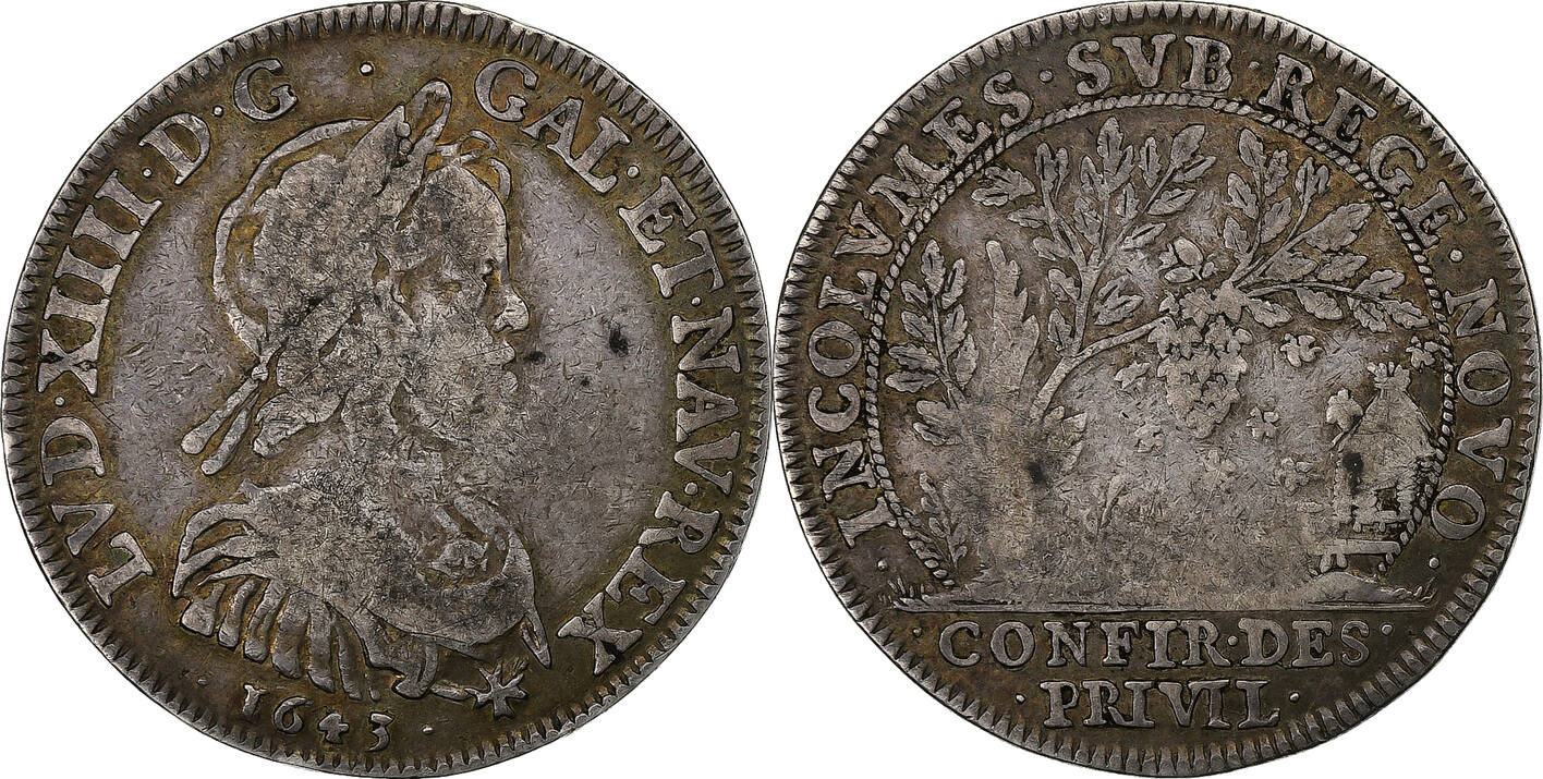 France Token 1643 Confirmation des Privilèges, Silver VF(30-35) | MA-Shops