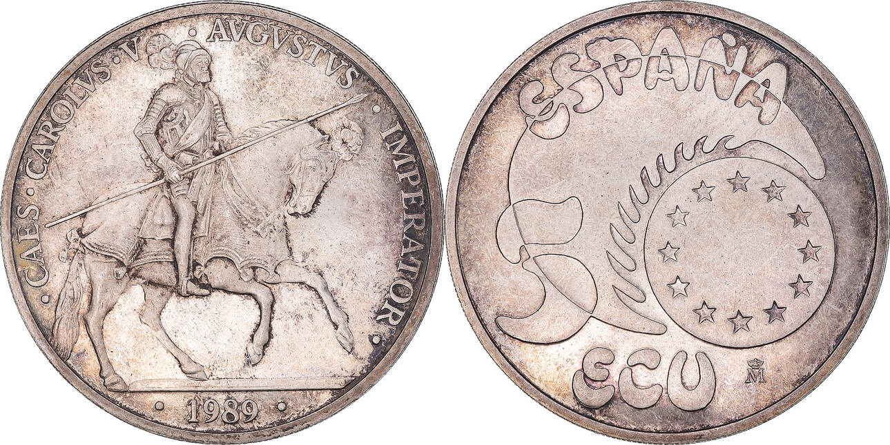 Spain 5 Ecu 1989 M Coin, Juan Carlos I, Madrid, Silver, KM:M24 MS(60-62 ...