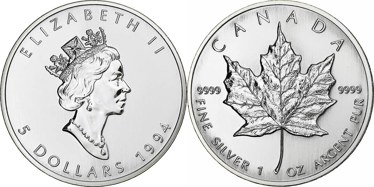 Canada 5 Dollars 1994 Royal Canadian Mint Elizabeth II, Royal Canadian ...