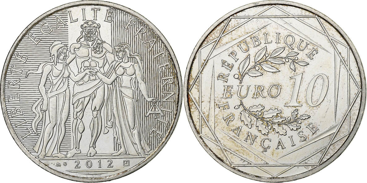France 10 Euro 2012 Paris Paris, Silver, Gadoury:EU 516, KM:2073 MS(60 ...